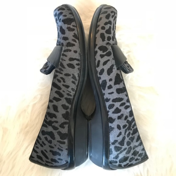 Dansko | Shoes | Dansko Oksana Gray Black Leopard Print Pony Hair ...